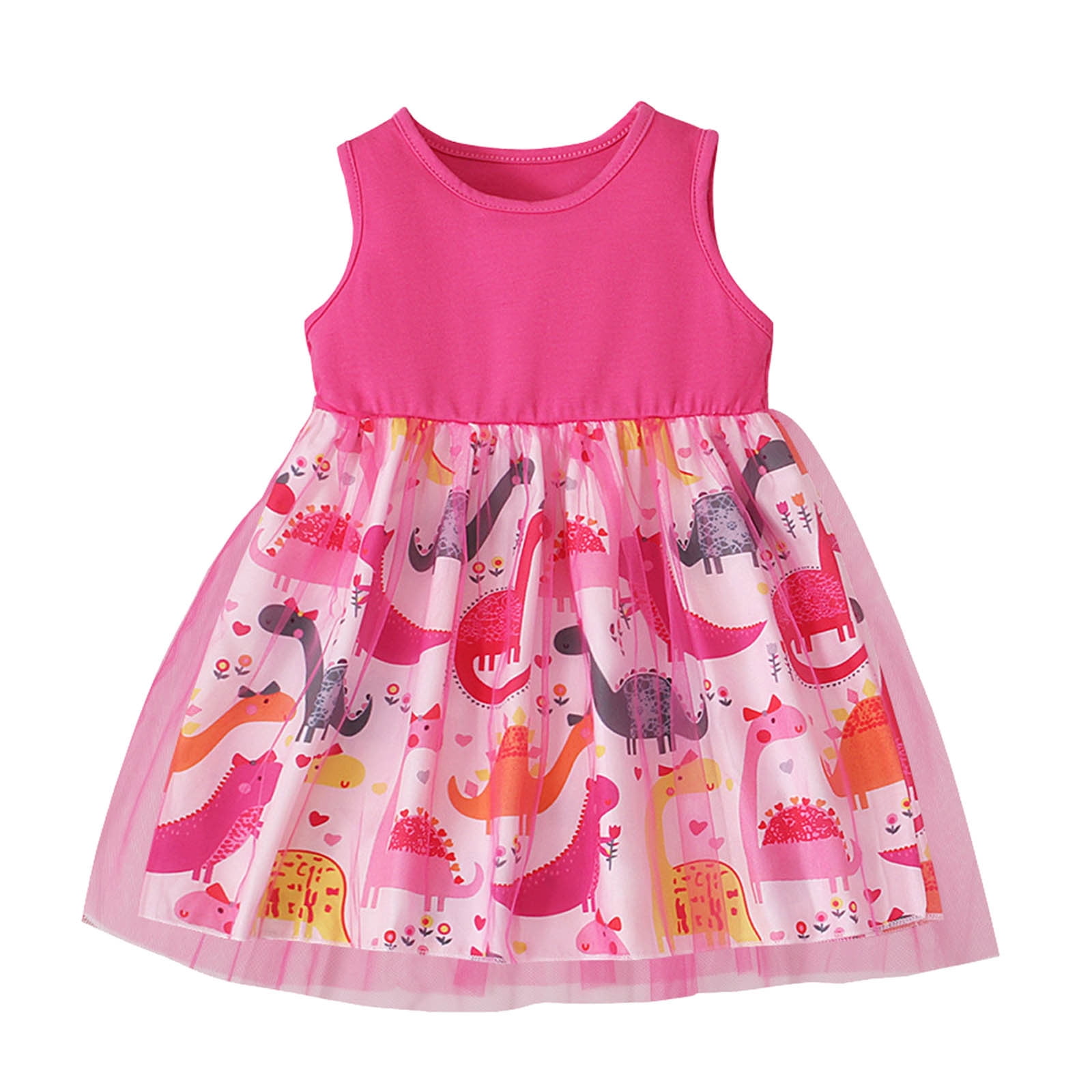 Click here for Trolimons Toddler Girl Dresses Sleeveless Dinosaur... prices