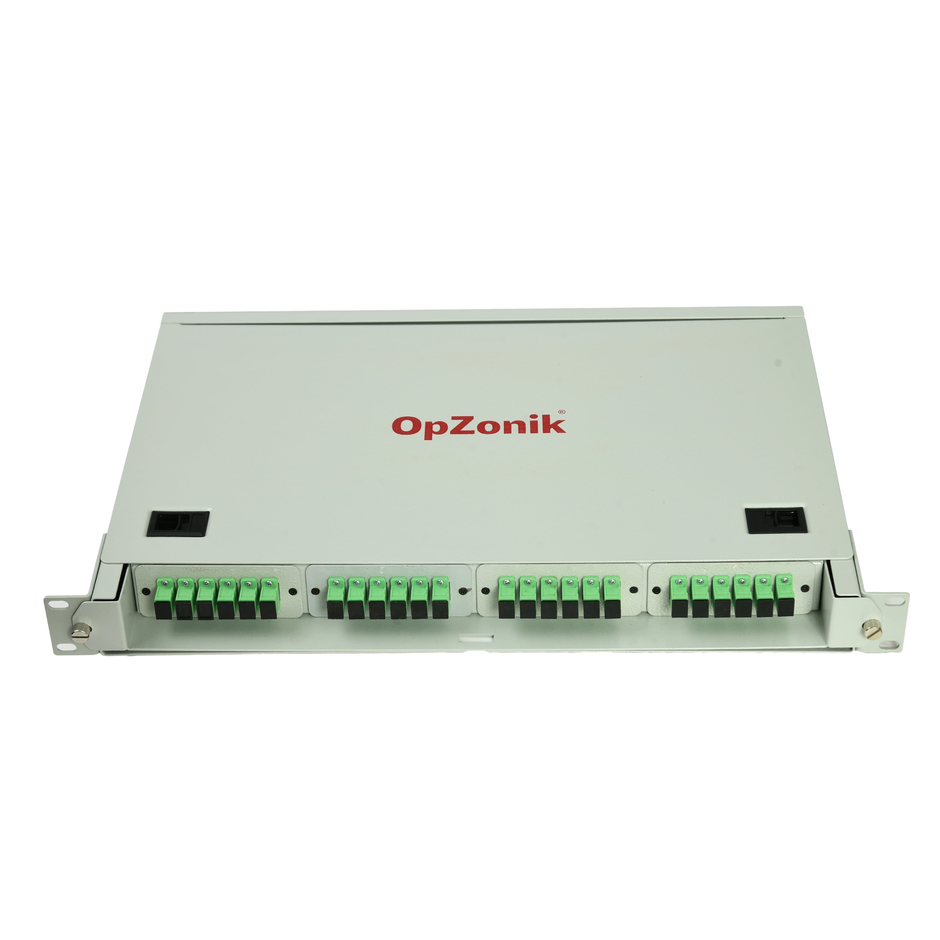 OpZonik 1U Fiber Optic Rack Mount Enclosure, 24 Port SCAPC Singlemode ...
