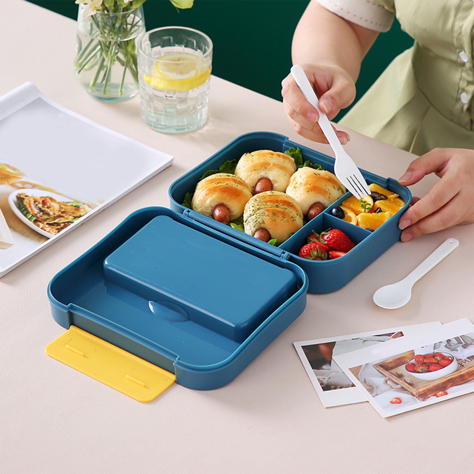 Summer Savings Office Office Workers Lunch Box Microwave Oven Compartment Lunch Box Preservation ...