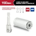 Hyper Tough Universal Socket with Power Drill Adaptor, Fits 1/4-3/4 ...