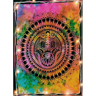 Hearts Tapestry, Heart Shape Image Filled with Colorful Hand Prints ...