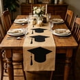 Congrats Grad Table Runner 13x47.2in, Glitter Gold Black Graduation ...