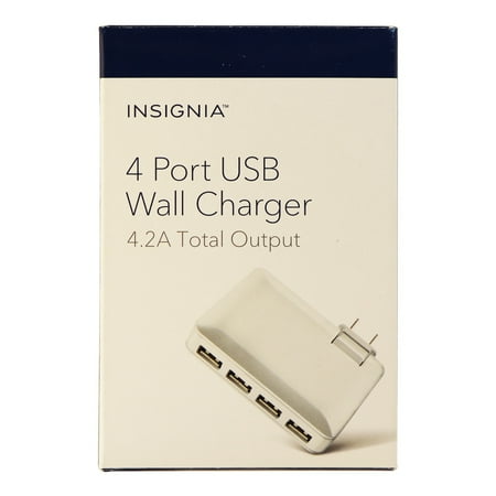 Insignia Universal 4.2-Amp 4 Port USB Wall Charging Adapter Charger ...