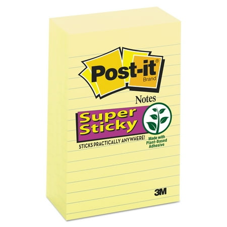 Post-it Notes Super Sticky Pads in Canary Yellow ,PAD,POST-IT 4X6 5 ...