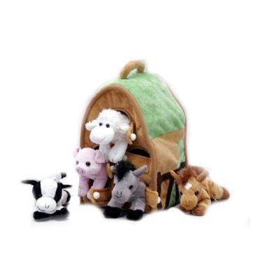 Lambs & Ivy Baby Farm Plush Barn with 4 Stuffed Animals Toy for ...