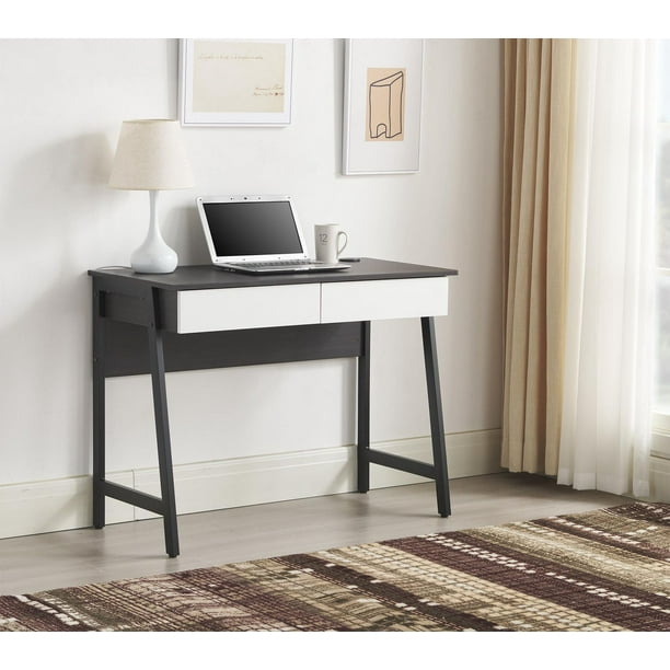 Mainstays 39.4’’ Computer Desk 2 Drawers Computer Desk with USB Charger ...