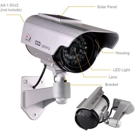 Solar Power LED CCTV Camera Fake Security Camera Outdoor Dummy ...