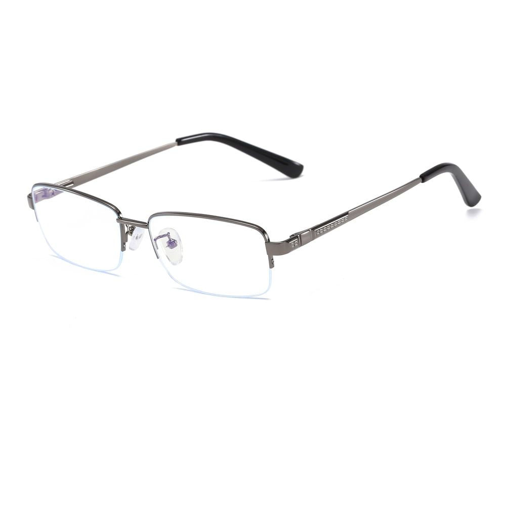 QECEPEI Mens Blue Light Blocking Glasses Half Frames Transparent Lens ...