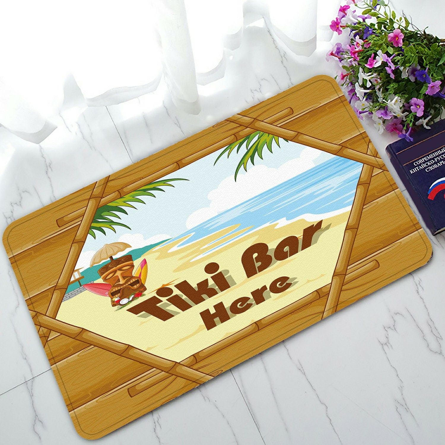 ECZJNT Tiki bar poster tribal mask Doormat Bath Mat Rug Entrance Rug ...