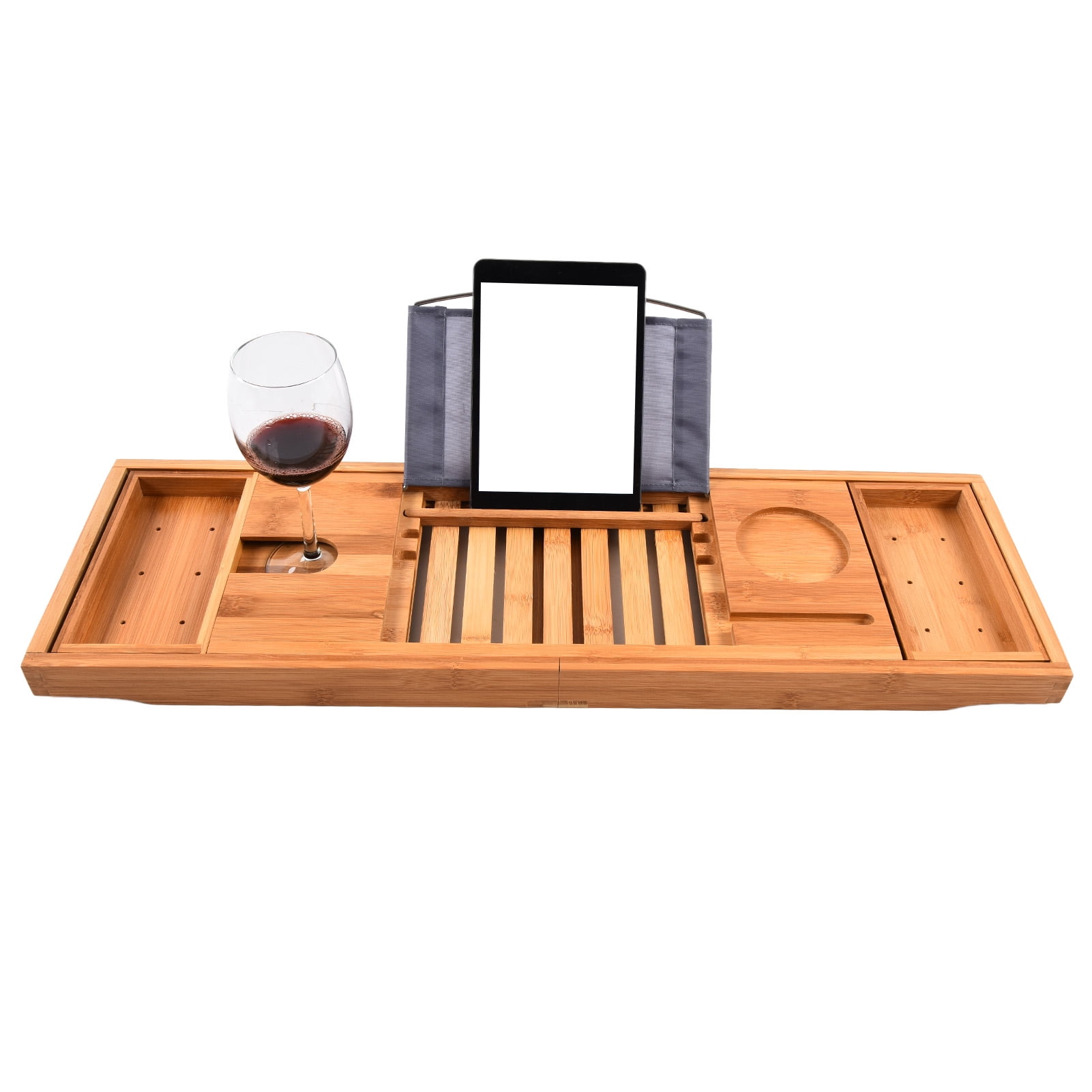 Click here for Liyjtk Bamboo Bathtub Tray  Expandable Bathroom Tr... prices