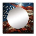 Designart "American Flag Display IV" American Square Mirror For Wall ...