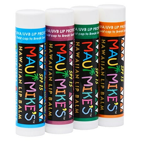 MAUI MIKES BEST LIP BALM WITH SPF-15 ASSORTED (4 PAcK).PASSION FRUIT ...