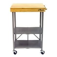 Origami Folding & Wheeled Kitchen Island Bar Cart - Movable Solid Wood ...