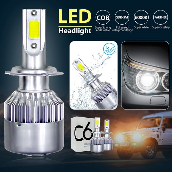 2 Park LED Headlight Bulbs H7 All-in-one Conversion Kit High/Low Beam ...