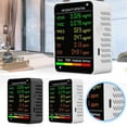 6-in-1 Air Quality Monitor, Large Screen Detector for PM2.5 HCHO TVOC ...