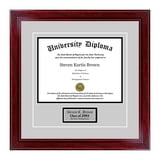 Single Diploma Frame with 5x7 Photo, Tassel and Double Matting for 9" x ...