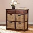 Maklaine Modern / Contemporary 4 Basket Storage Unit in Mahogany ...