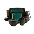 Ocean Paradise 16-Piece Square Reactive Dinnerware Set, Jade - Walmart.com