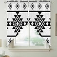 Aztec Triangle Pattern Swag Curtain Valance for Window 2 Panels Black ...