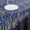 Efavormart 72"x72" Royal Blue Wave Embroidered Sequin Table Overlay ...