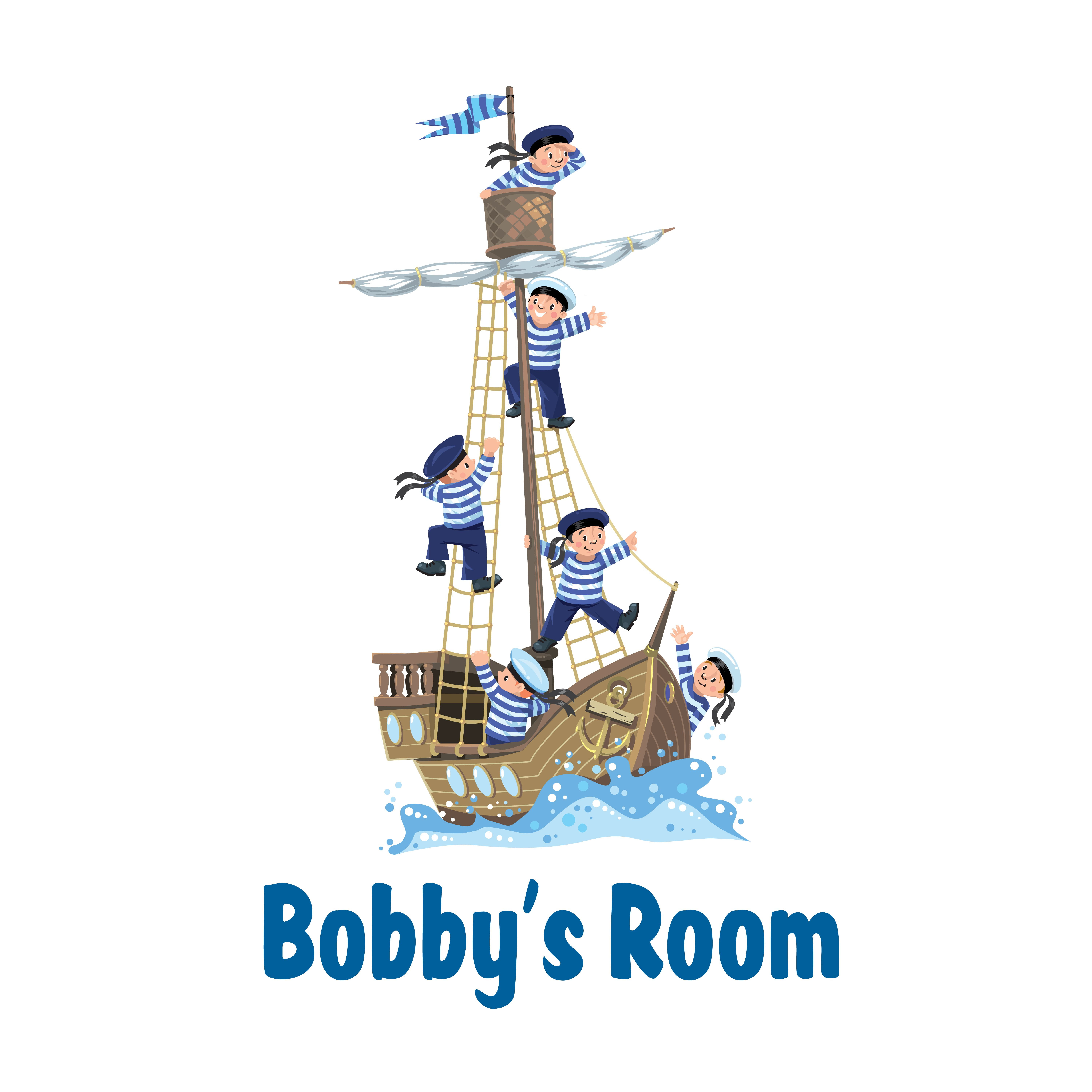 Bobby's Room Custom name Wall Decal - Kids Pirate Ship Vinyl Wall ...