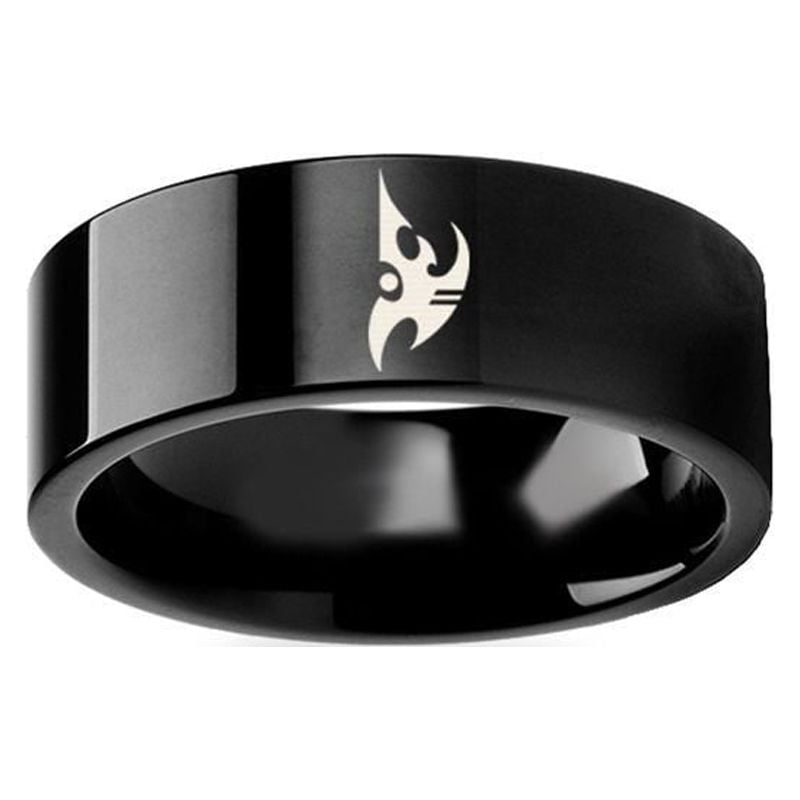 Starcraft 2 Legacy of the Void Protoss Symbol Polished Black Tungsten ...