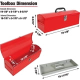 Torin 19" Portable Steel Tool Box with Metal Latch Closure and ...