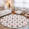 Abstract Boho Colorful Geometric Round Area Rug 3ft,Living Room Rug Non ...