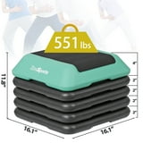 ZenSports 16-in Aerobic Step Platform W/4 Risers, Height Adjustable ...