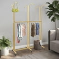 Golden Iron 158x116x50cm Six-Arm Elbow Clothes Hanger With Roller ...