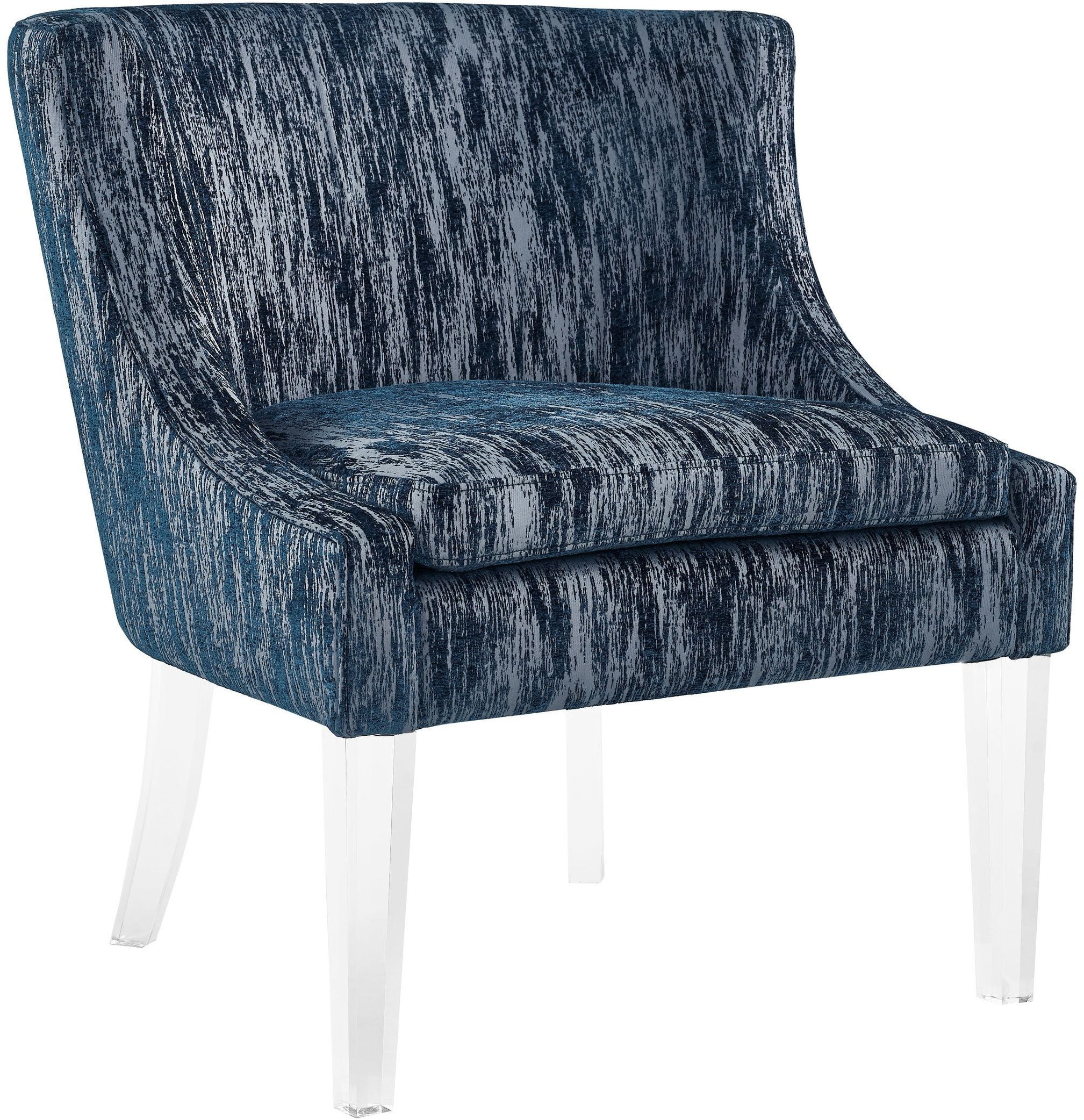 Myra Blue Textured Velvet Chair - Walmart.com