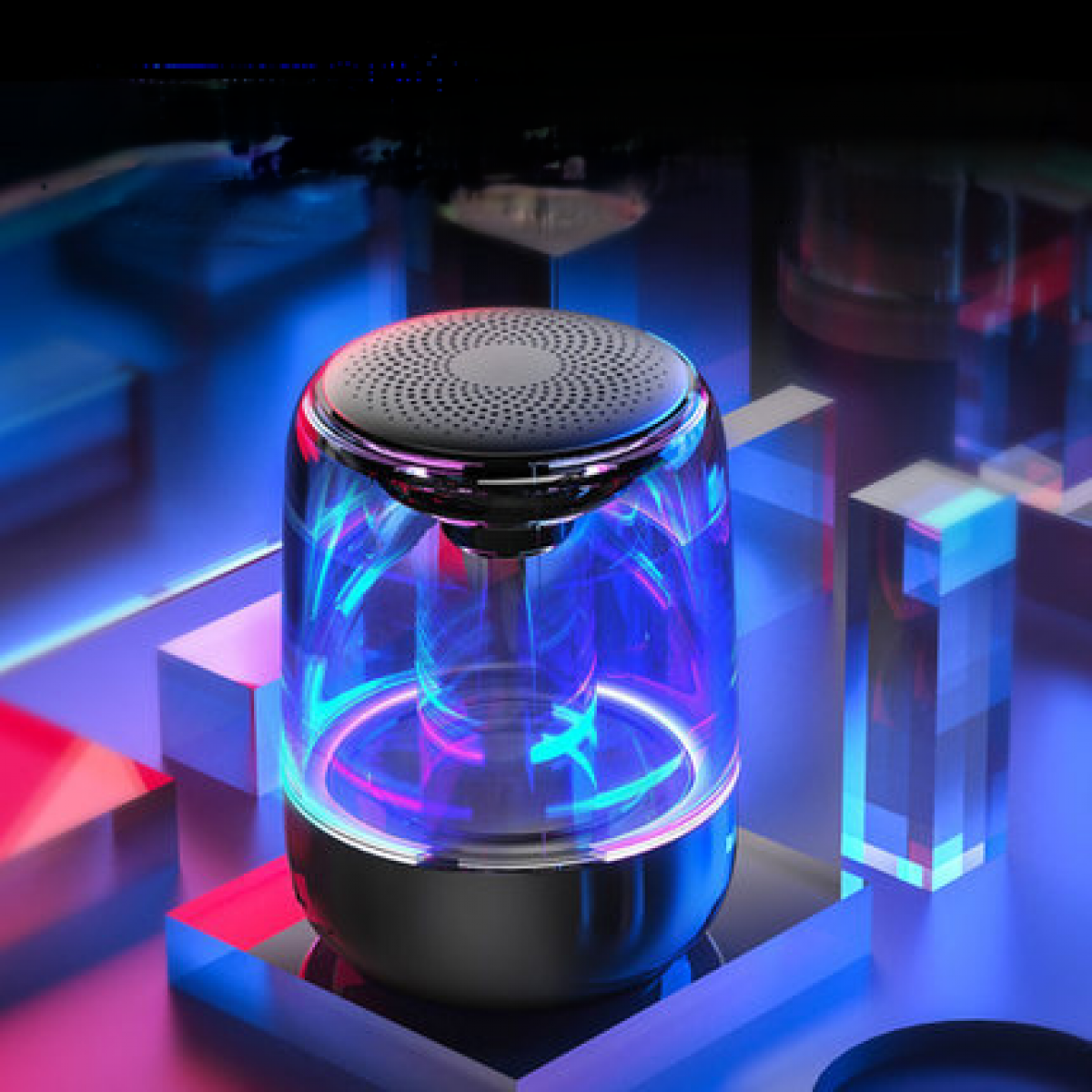 Portable Bluetooth Speakers Dual TWS True Wireless Stereo Speaker Set 5W 360 HD Sound Rich Bass Hands Free TF Card Player AUX Input Cool LED Lights Walmart
