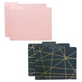 12 Pack Decorative File Folders with Gold Foil Geometrical Accents, 1/3 ...