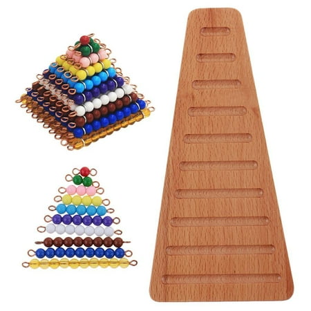 2 Sets Montessori Math Materials Colored Beads Stairs Teaching for Kids ...