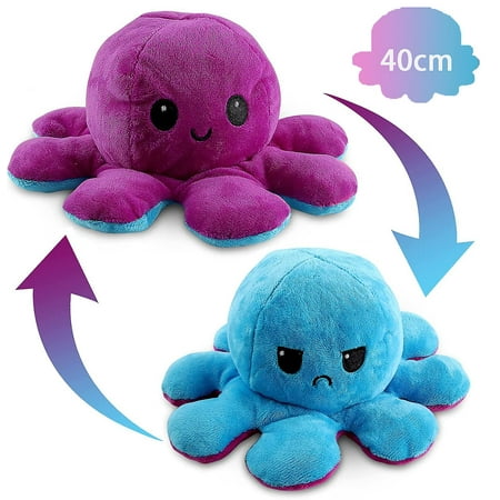 40cm Giant Reversible Octopus Stuffed Animal Reversible Happy Sad ...