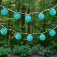 LumaBase Electric String Lights with 10 Nylon Lanterns (Turquoise ...