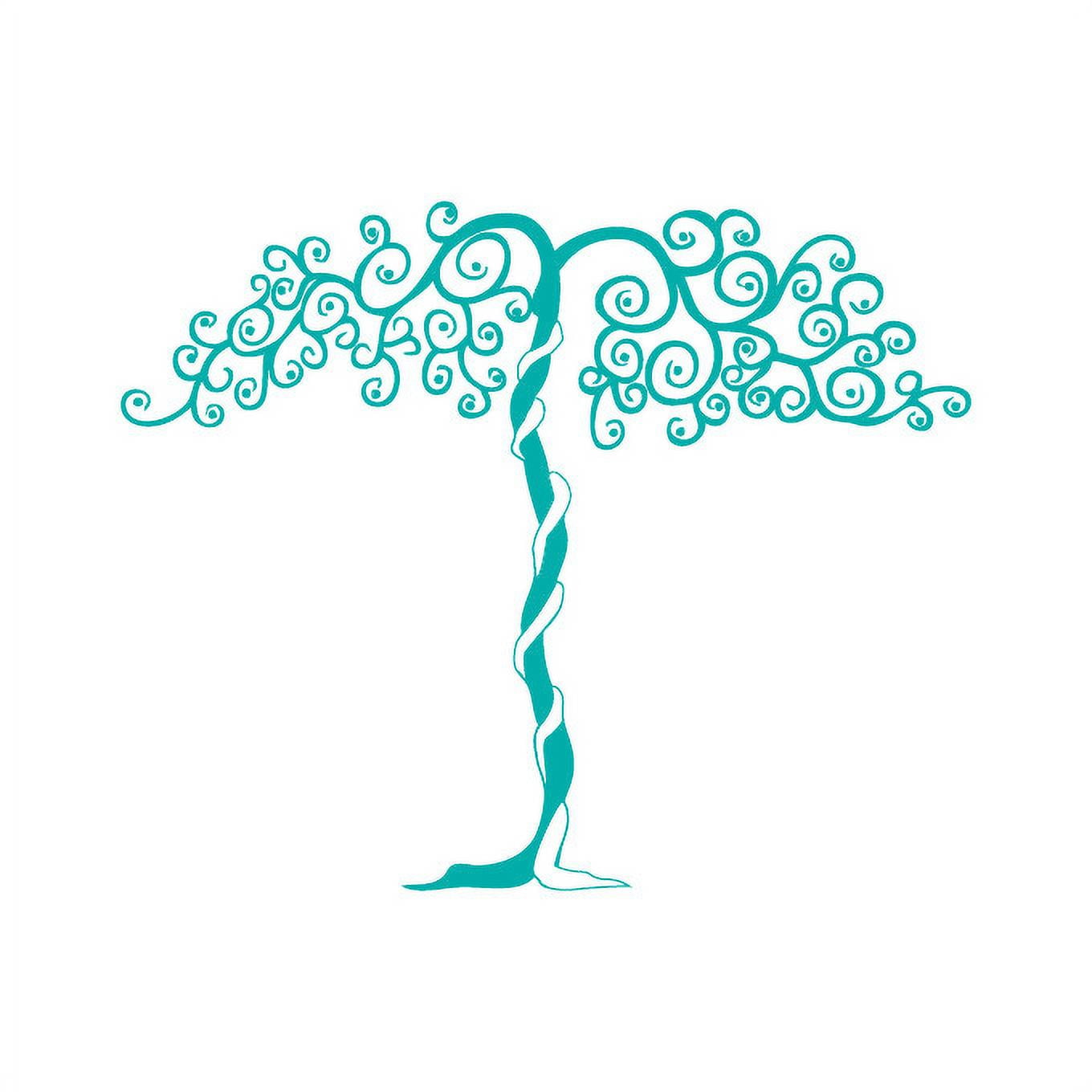 Tree Curly Vinyl Graphic - Large - Turquoise - Walmart.com