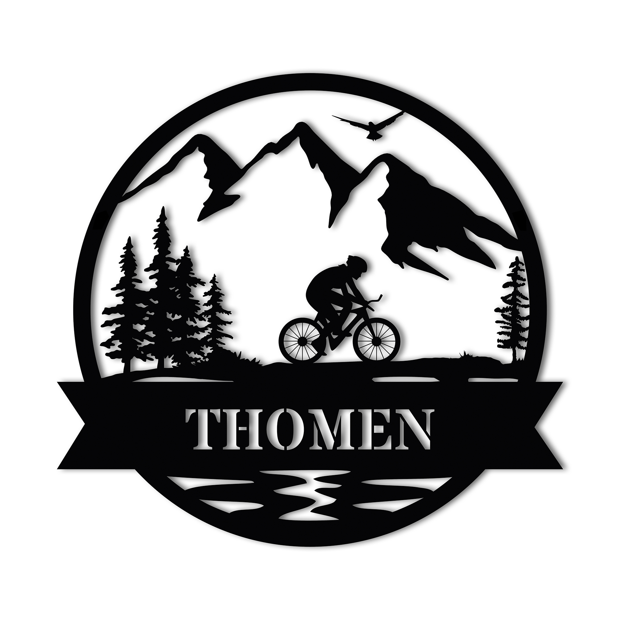 Mountain Biking Personalized Cabin Metal Wall Sign | MTB Wall Art ...