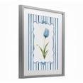 Stupell Industries Blue Tulip & Ribbon Border Gray Framed Print Under ...