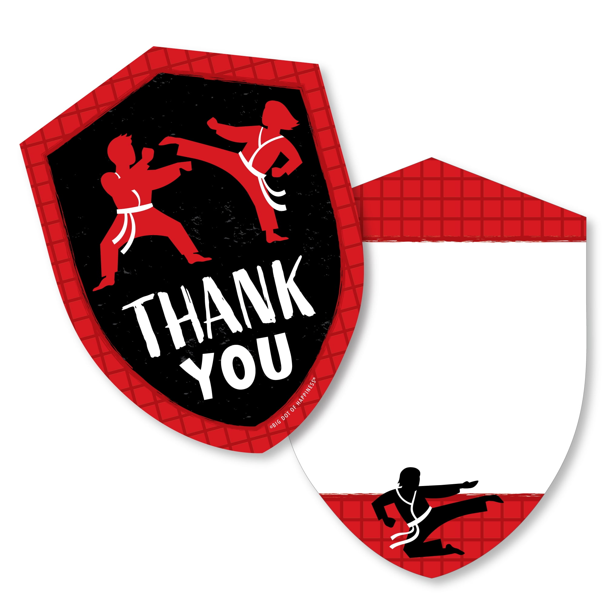 Big Dot of Happiness Karate Master - Shaped Thank You Cards - Martial ...