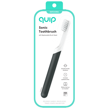 quip Electric Toothbrush, Built-In Timer + Travel Case, Slate Metal ...