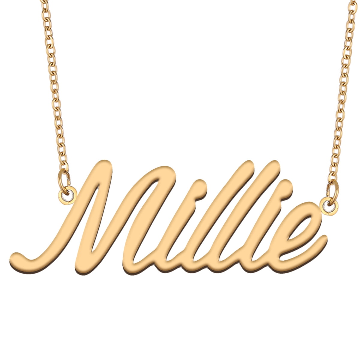 HUAN XUN Mother Necklaces with Name Millie Name Tag Necklaces for ...