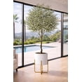 Kirpi Modern Planter Pots, Set of 2 Round White Planters with Gold ...