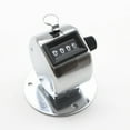 Hand Tally Counter with Base Digit Finger Ring Desktop Silver Tally 4 ...