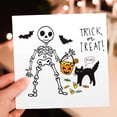 3drose, Skeleton and Cat Trick or Treat, 1 Greeting Card with Envelope ...