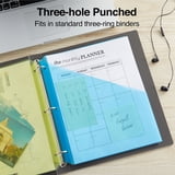 Staples Poly Binder Pockets 3-Hole Punched Assorted Colors 15/Carton ...