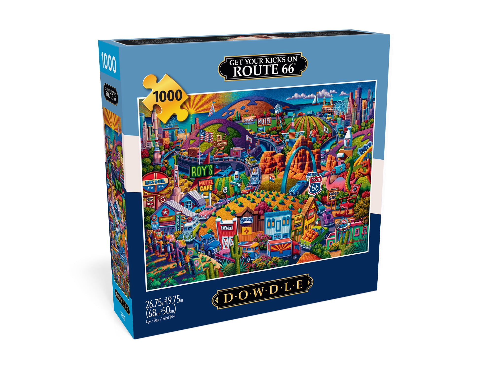 Buffalo Games Dowdle Get Your Kicks on Route 66 1000-Piece Interlocking ...