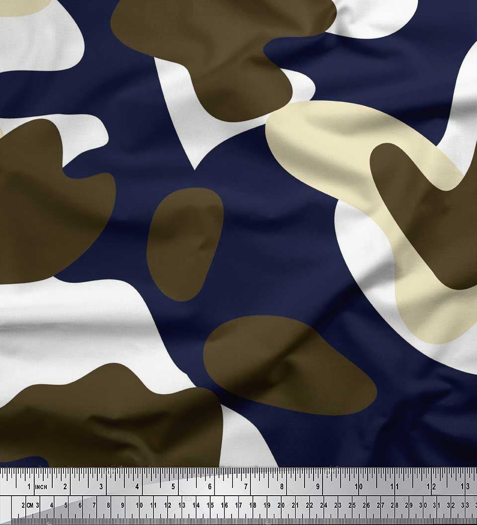 Soimoi Modal Satin Fabric Two Tone With White Camouflage Print Fabric ...