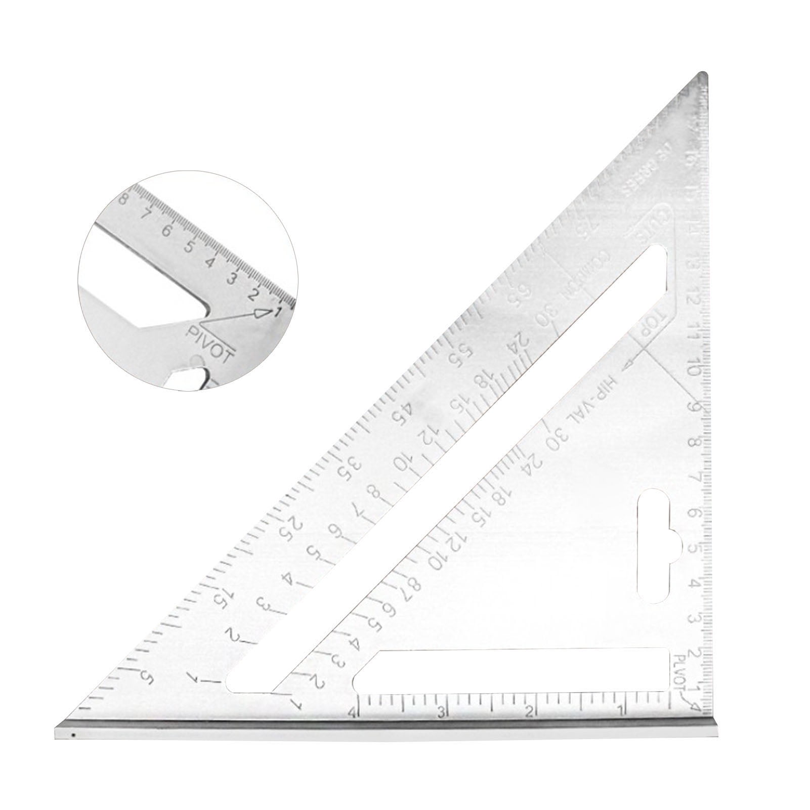200mm Thicken Aluminum Alloy 45 Degree Triangle Ruler Protractor ...
