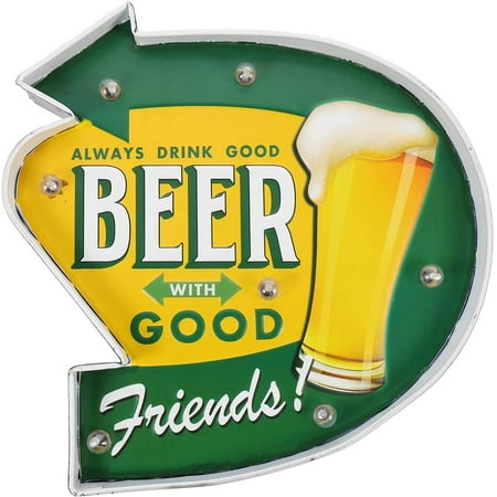 HTCM Old Style Beer Bar Signs Wall Hanging Light Up Sign Beer Marquee ...